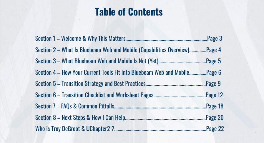 Bluebeam Web and Mobile Transition Playbook for iPad Users - UChapter2